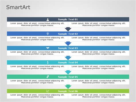 SmartArt List Segment 6 Steps SlideUpLift