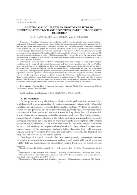 Pdf Multiscale Couplings In Prototype Hybrid Deterministicstochastic