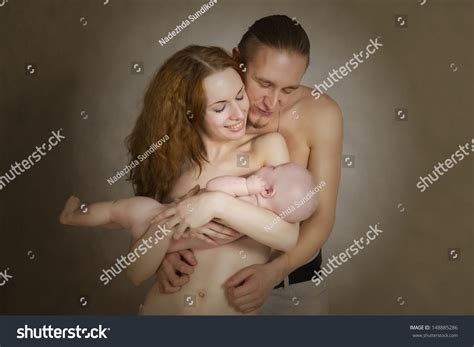 Naked Mother Father Hold Kid On Stock Photo Shutterstock