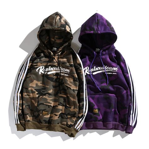 Camouflage Military Striped Hoodie Men And Couples Army Camo Sweatshirt