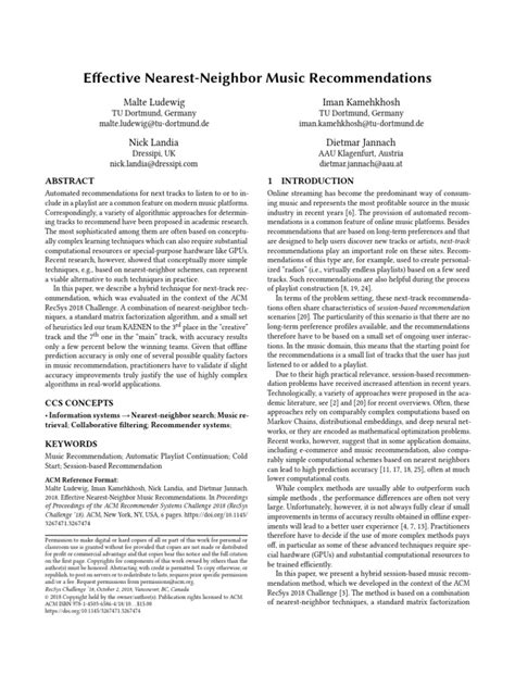 Workshop Recsys Challenge 2018 Pdf Information Science Computing