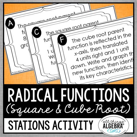 graphing radical functions square and cube root stations activity all