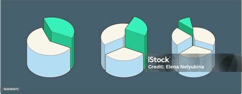 도넛 원형 차트 아이콘 배경에 격리 3d 아이소메트릭 다이어그램 벡터 그림 3차원 형태에 대한 스톡 벡터 아트 및 기타 이미지