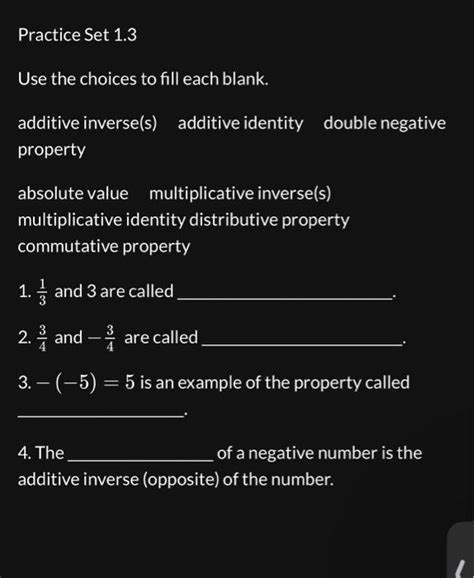 solved practice set 1 3 use the choices to fill each blank