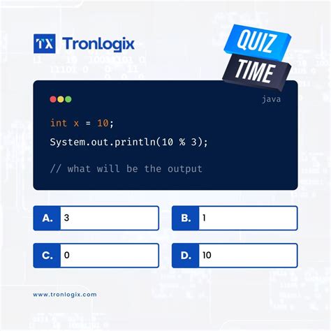 Javaquiz Codingchallenge Techtrivia Programmingfun Tronlogix