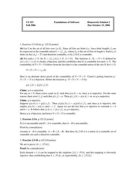 Cs 153 Foundations Of Software Homework Solution 2 Fall 2006