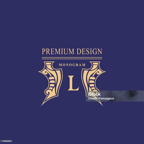 모노 그램 디자인 요소 우아한 서식 파일입니다 붓글씨 우아한 라인 아트 로고 디자인입니다 대문자 상징 기호 L 로열티 비즈니스 카드 부티크 호텔 Heraldic 보석 벡터
