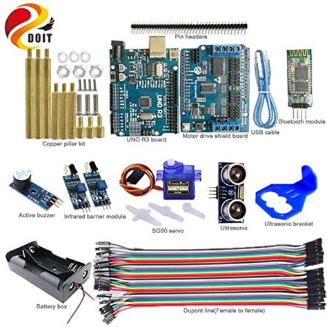 Doit Bluetooth Control Tracking Obstacle Avoidance Kit With Arduino Uno