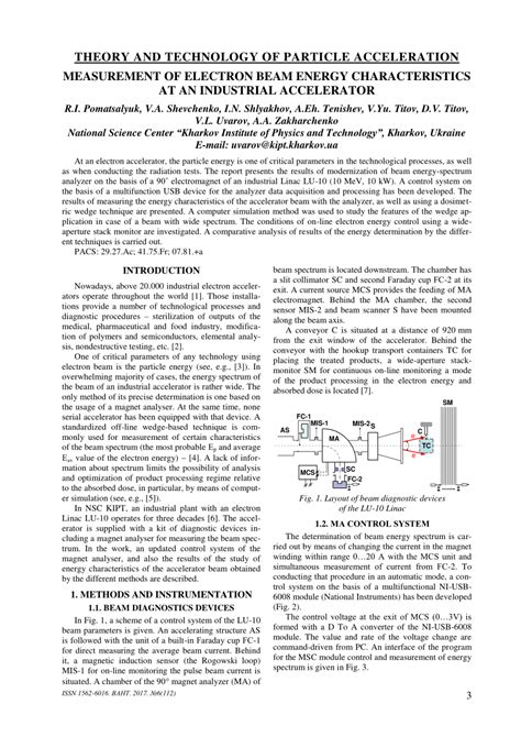Pdf Measurement Of Electron Beam Energy Characteristics At An Industrial Accelerator