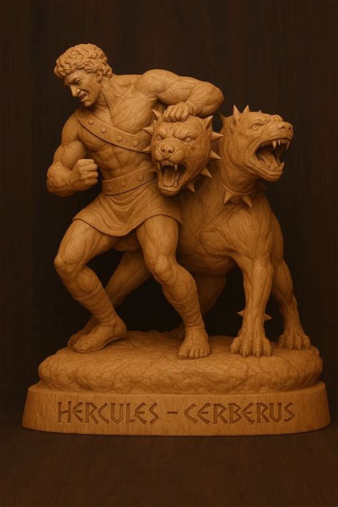 Sculptures And Artworks Stl Download Hercules Cerberus Statuetteby Ha333ap