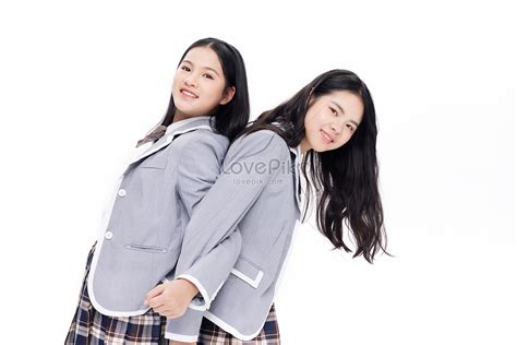 학교 유니폼에 십 대 여자 친구 사진 무료 다운로드 Lovepik