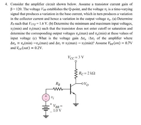 Solved Consider The Amplifier Circuit Shown Below Assume A Chegg Com