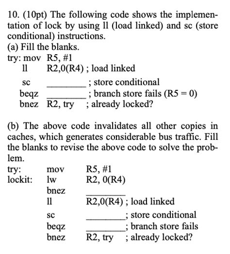 Solved 10 10pt The Following Code Shows The