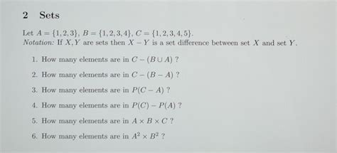 Solved 2 Sets Let A {1 2 3} B {1 2 3 4} C