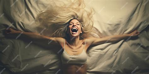 Premium Photo Woman Experiencing Pleasure And Happiness Her Facial