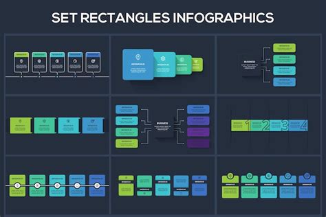 Premium Vector Set Rectangles Diagram With Steps Options Parts Or Processes Template For Web