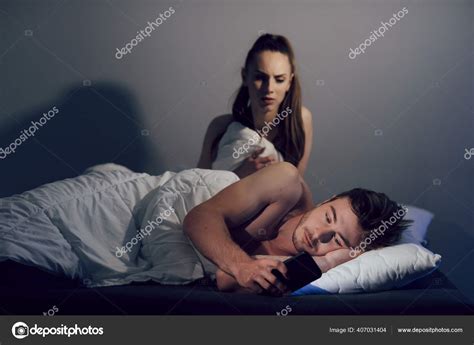 The Husband Corresponds With His Mistress While His Wife Sleeps An