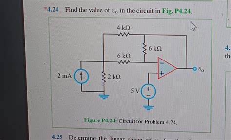 Solved 424 Find The Value Of U In The Circuit In Fig
