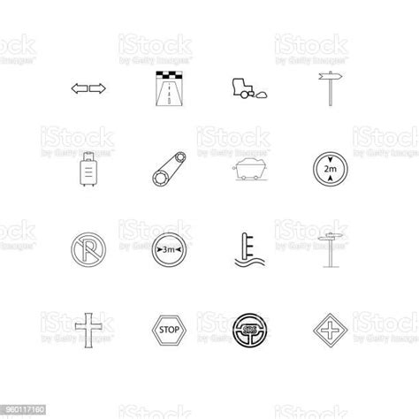 자동차 및 운송 선형 얇은 아이콘 설정합니다 간단한 벡터 아이콘 설명 0명에 대한 스톡 벡터 아트 및 기타 이미지 0명 교차로 도로 Istock