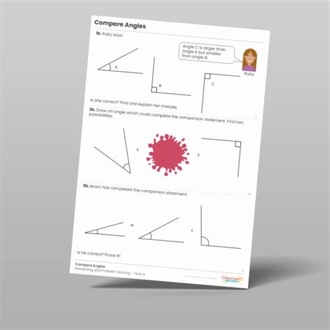 Year 4 Compare Angles Reasoning And Problem Solving Resource Classroom Secrets