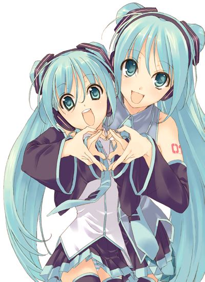Hatsune Miku And Chibi Miku Vocaloid Drawn By Takei Ooki Danbooru