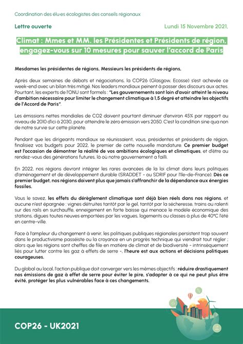 10 Mesures Pour Sauver Laccord De Paris 🌻 Après Léchec De La Cop26