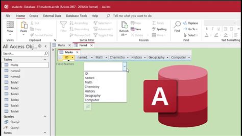 How To Populate Combo Box From Field Names In Table Forms Microsoft