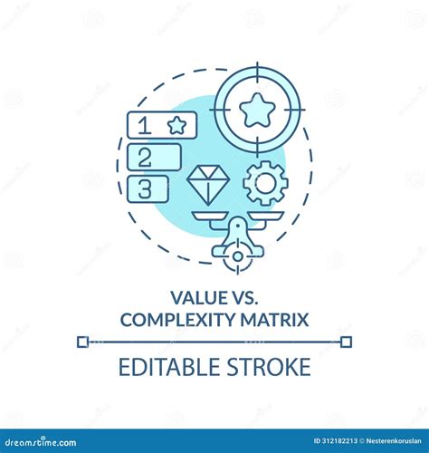 Value Vs Complexity Soft Blue Concept Icon Stock Vector Illustration
