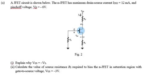 Solved A A JFET Circuit Is Shown Below The N JFET Has Chegg