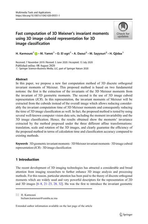 pdf fast computation of 3d meixner s invariant moments using 3d image
