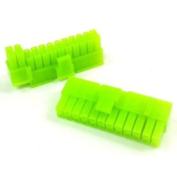 Pin PSU Main Power Female Connector With Pins UV Green MODDIY