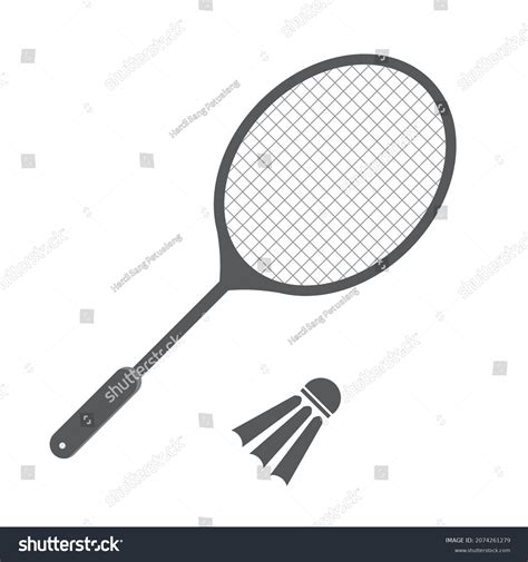 Badminton Racket Icon Vector Illustration Stock Vector Royalty Free Shutterstock