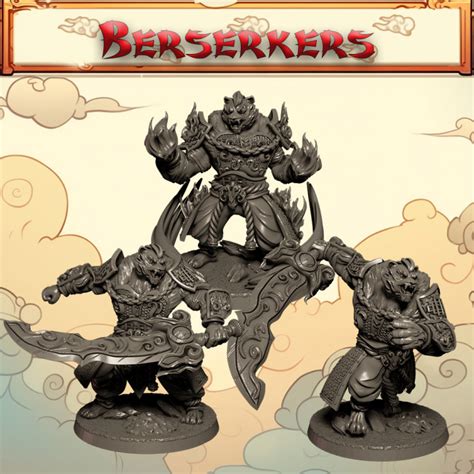 3d Printable Tigerfolk Berserkers By Mojibake Collectibles