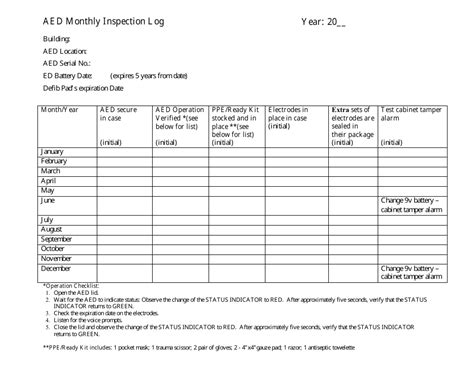 Aed Daily Checklist Forms At Steven Hines Blog