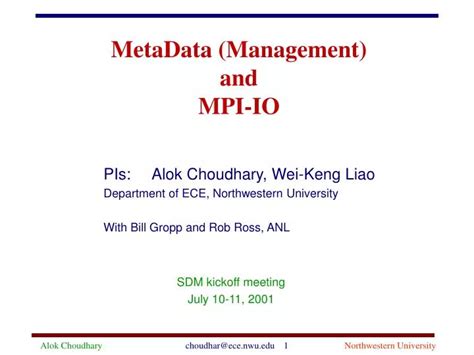 ppt metadata management and mpi io powerpoint presentation free
