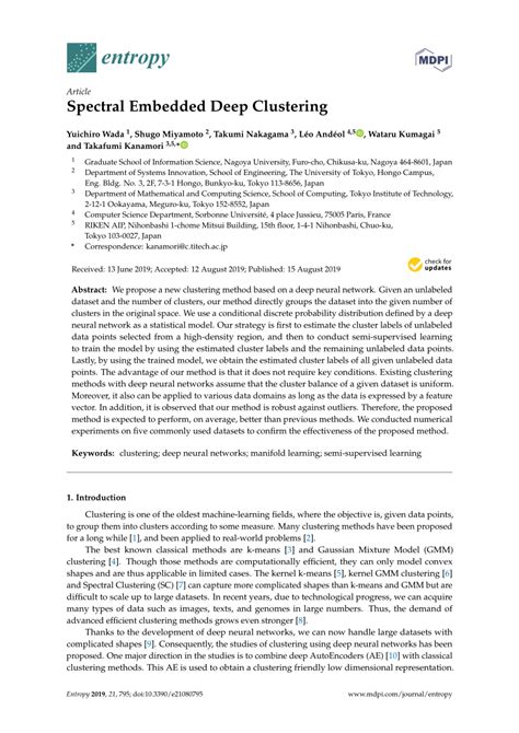 Pdf Spectral Embedded Deep Clustering