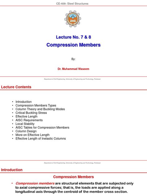 Lecture 6 Compression Members Pdf