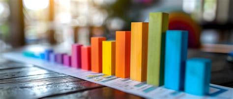 colorful bar graph displaying data analytics on a desk premium ai