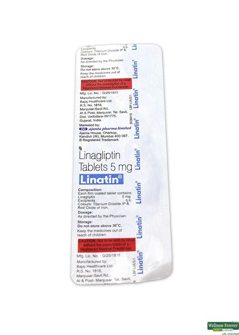Buy Linatin 5mg 10 Tablets Online At Best Prices Wellness Forever