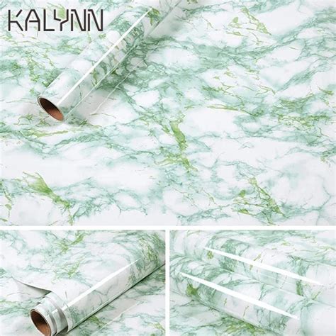 녹색 대리석 접촉 종이 Pvc 자체 접착 벽지 주방 조리대 캐비닛 가구 개조 두꺼운 비닐 Diy 스티커벽지 Aliexpress