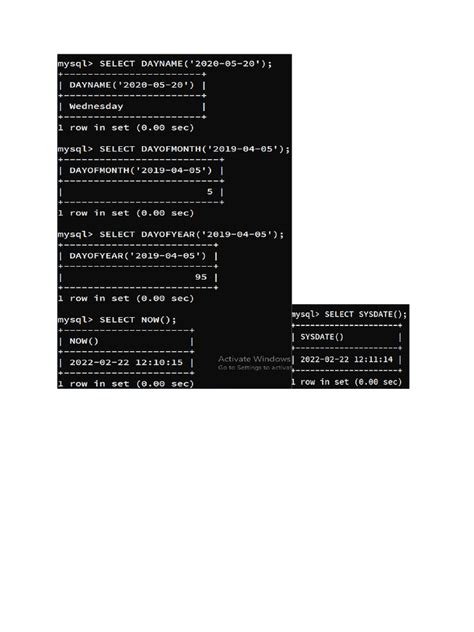 Mysql Class 12 Records Date And Time Functions Pdf