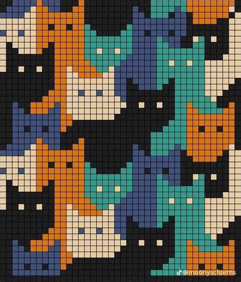 Crochet Cat Pattern Pixel Crochet Tapestry Crochet Patterns Graph