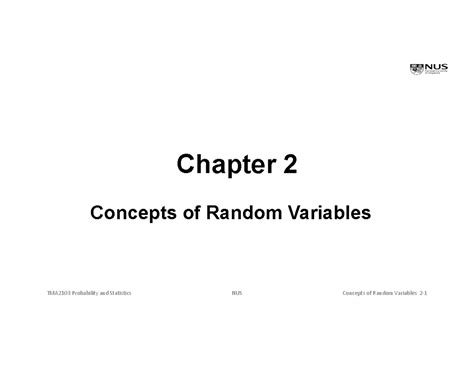Chapter 2 Concept Of Random Variables Part 1 2022 Chapter 2