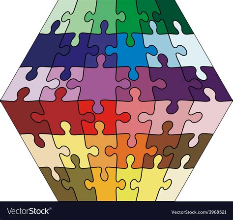 Jigsaw Puzzle Cuboid Royalty Free Vector Image