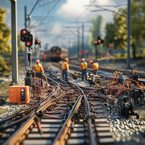 Quotworkers Installing Railway Signaling Systemquot Premium Ai Generated Image