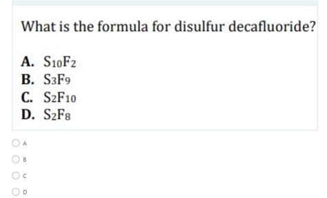 Answered What Is The Formula For Disulfur… Bartleby