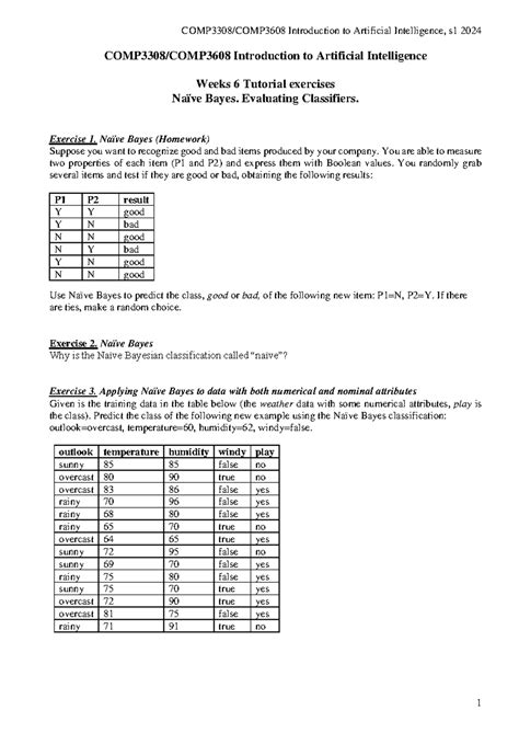 Week 6 Tutorial Comp3308comp3608 Introduction To Artificial