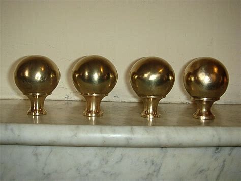 Victorian Brass Bed Knobsset Of Four Brass Bed Finials Antique
