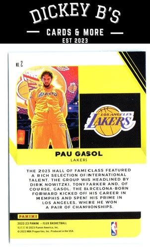 2022 23 Panini Flux Hall Influx 2 Pau Gasol Los Angeles Lakers Ebay