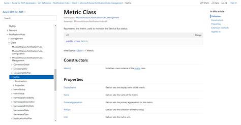 C Azure Notification Hub Management SDK Metrics Missing Stack Overflow